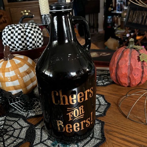 Vintage | Dining | Vintage Brown Glass Bottle Cheers For Beers | Poshmark